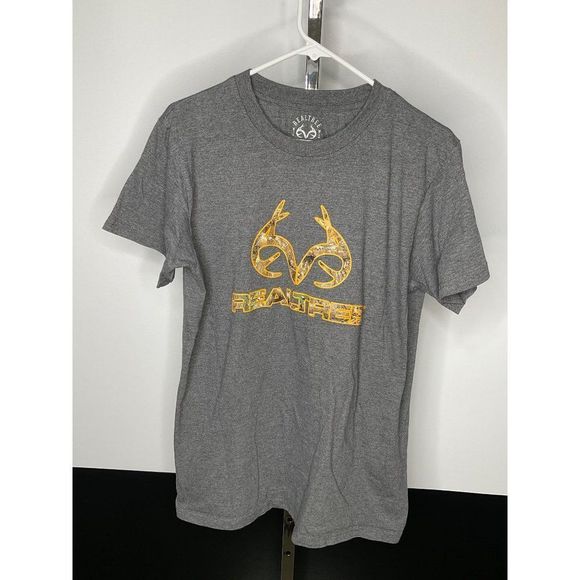 Realtree | Shirts | Realtree Antler Creek Gray Tee Tshirt Camo Logo ...